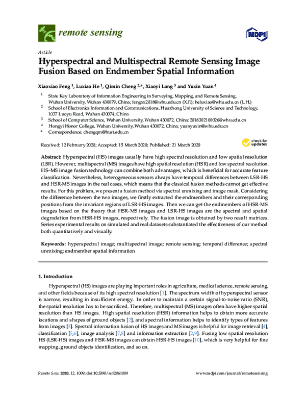 (PDF) Hyperspectral and Multispectral Remote Sensing at Uranium Processing Facilities | Gary ...