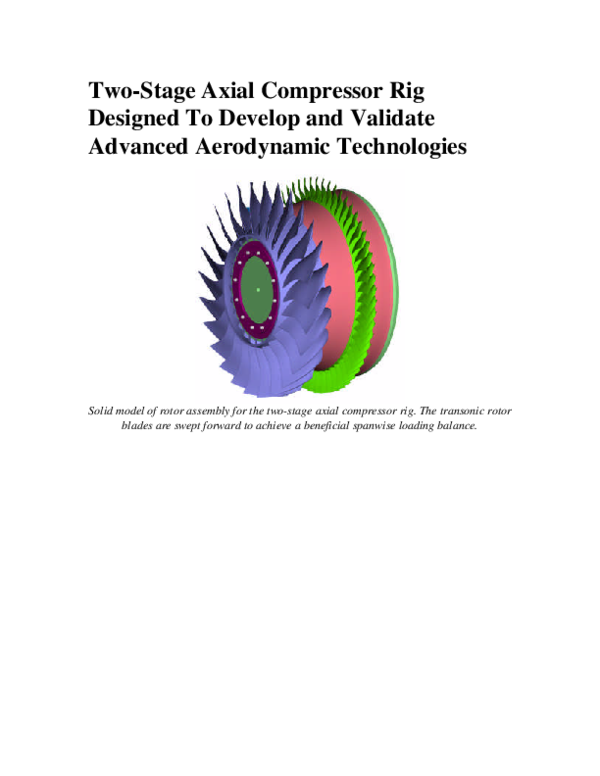(PDF) Two-Stage Axial Compressor Rig Designed To Develop and Validate ...