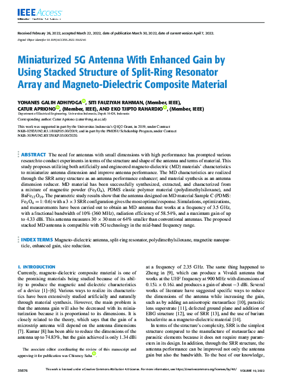 (PDF) Miniaturized 5G Antenna With Enhanced Gain by Using Stacked Structure of Split-Ring ...