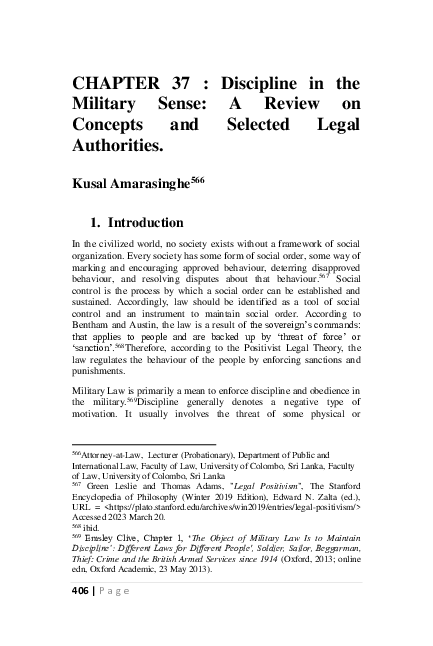 (PDF) Discipline in the Military Sense: A Review on Concepts and ...