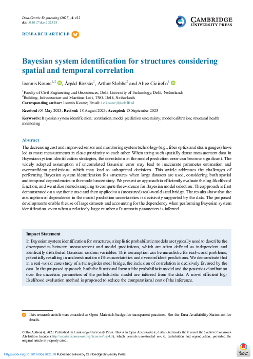 (PDF) Bayesian system identification for structures considering spatial ...
