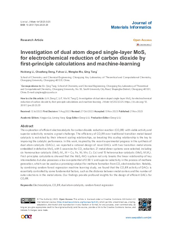 (PDF) Investigation of dual atom doped single-layer MoS 2 for ...