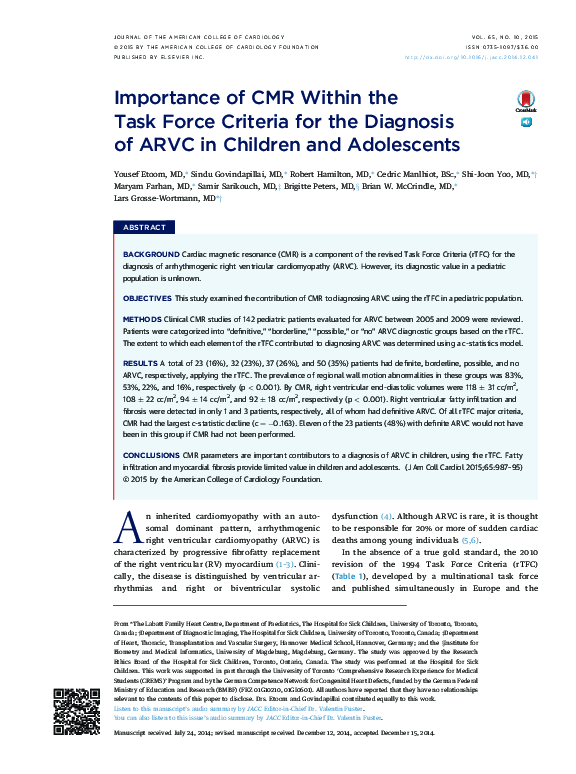 (PDF) Importance of CMR Within the Task Force Criteria for the ...