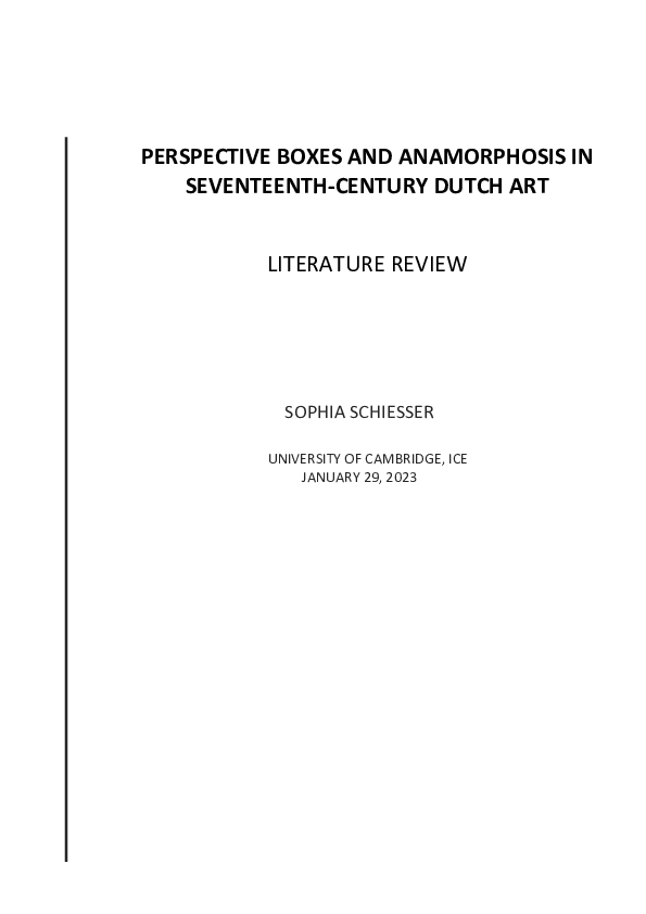 (PDF) PERSPECTIVE BOXES AND ANAMORPHOSIS IN SEVENTEENTH-CENTURY DUTCH ...