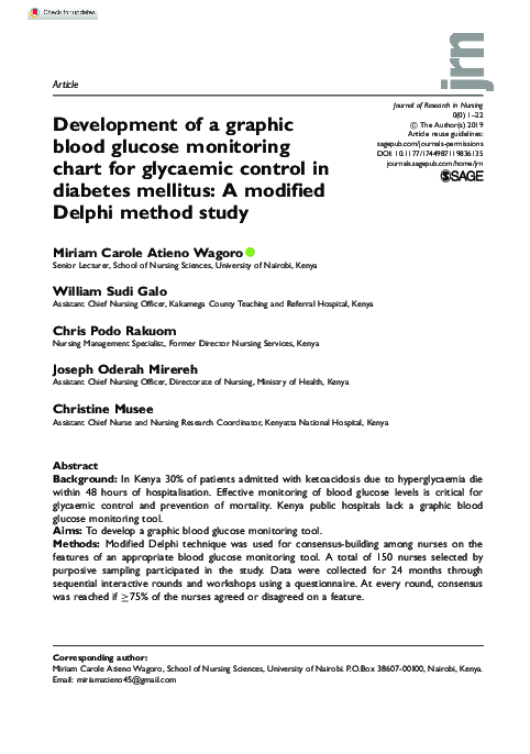 (PDF) Development of a graphic blood glucose monitoring chart for ...