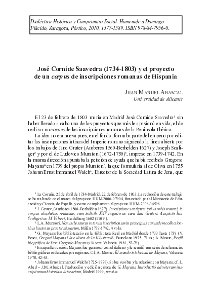 (PDF) José Cornide Saavedra (1734-1803) y el proyecto de un corpus de ...