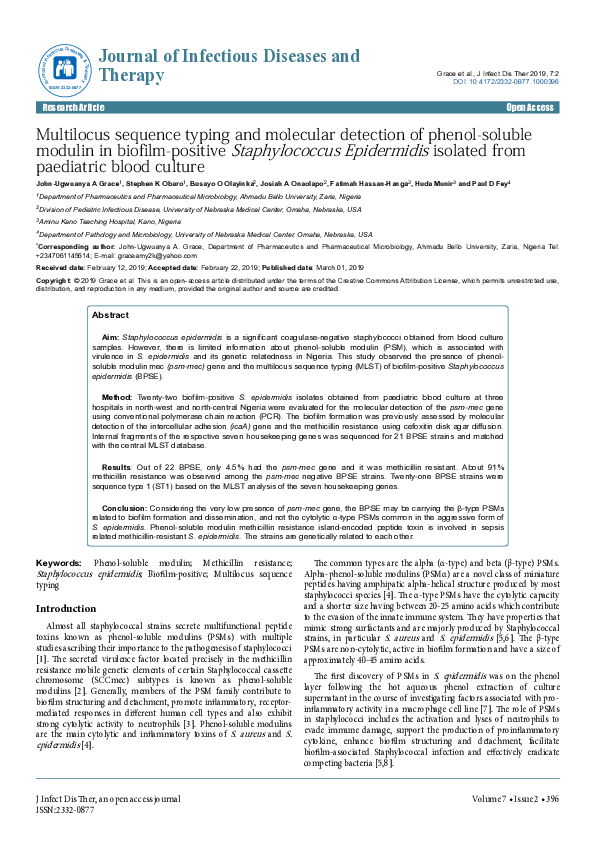 (PDF) Multilocus Sequence Typing and Molecular Detection of Phenol ...