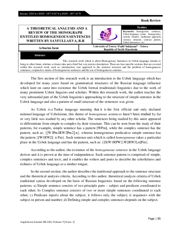 (PDF) A Theoretical Analysis and a Review of the Monograph Entitled ...