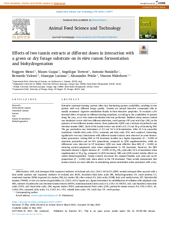 (PDF) Effects of two tannin extracts at different doses in interaction ...