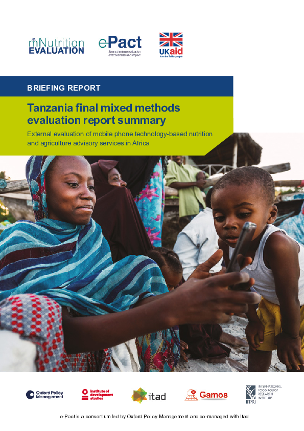 (PDF) Tanzania Final Mixed Methods Evaluation Report Summary