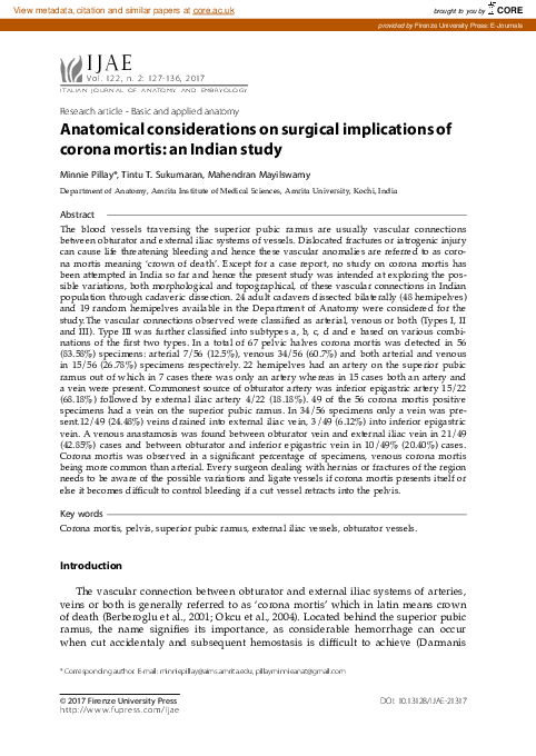 (PDF) Anatomical considerations on surgical implications of corona ...