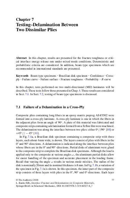 (PDF) Testing–Delamination Between Two Dissimilar Plies