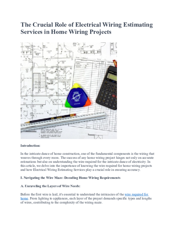 (DOC) The Crucial Role of Electrical Wiring Estimating Services in Home ...