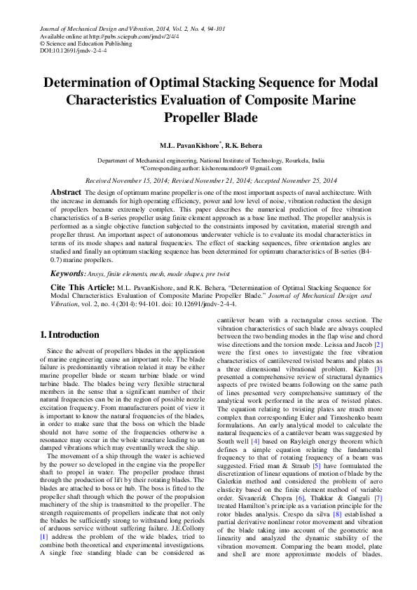 (PDF) Base Line Study for Determination of Effect of Stacking Sequence ...