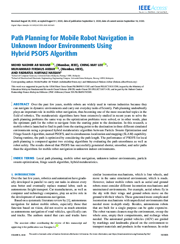 (PDF) Path Planning for Mobile Robot Navigation in Unknown Indoor Environments Using Hybrid ...