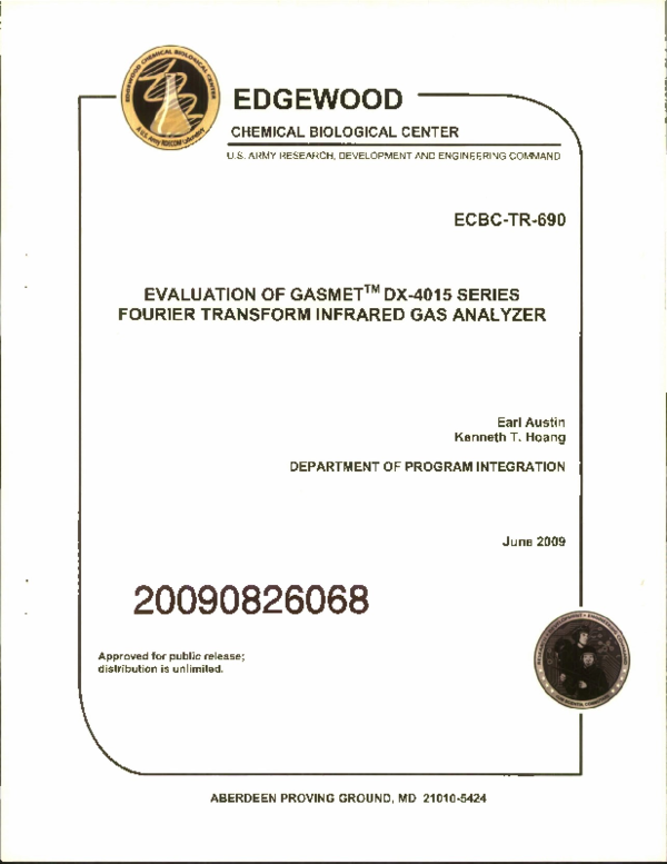 (PDF) Evaluation of GasmetTM DX-4015 Series Fourier Transform Infrared ...
