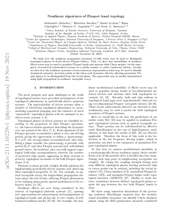 (PDF) Nonlinear signatures of Floquet band topology