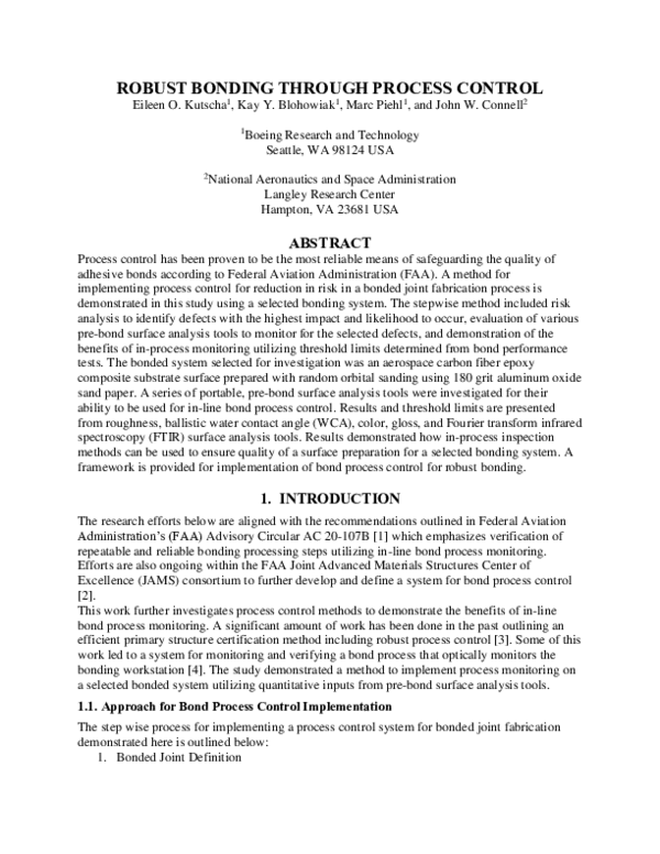 (PDF) Robust Bonding Through Process Control