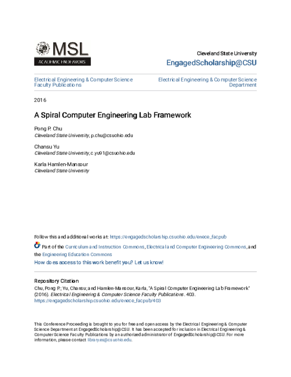 (PDF) A Spiral Computer Engineering Lab Framework