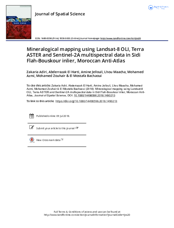 (PDF) Mineralogical mapping using Landsat-8 OLI, Terra ASTER and Sentinel-2A multispectral data ...