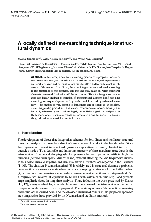 (PDF) A locally defined time-marching technique for structural dynamics