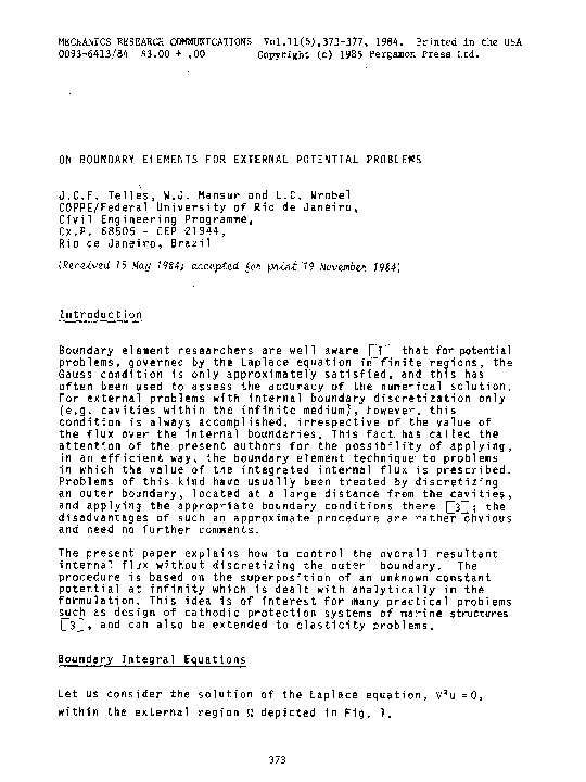 (PDF) On boundary elements for external potential problems