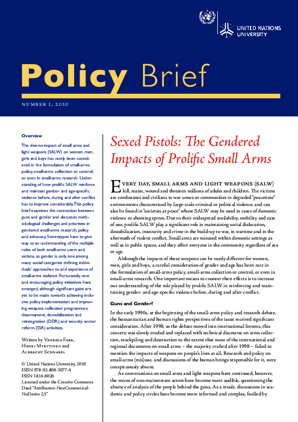 (PDF) Sexed Pistols: The Gendered Impacts of Prolific Small Arms
