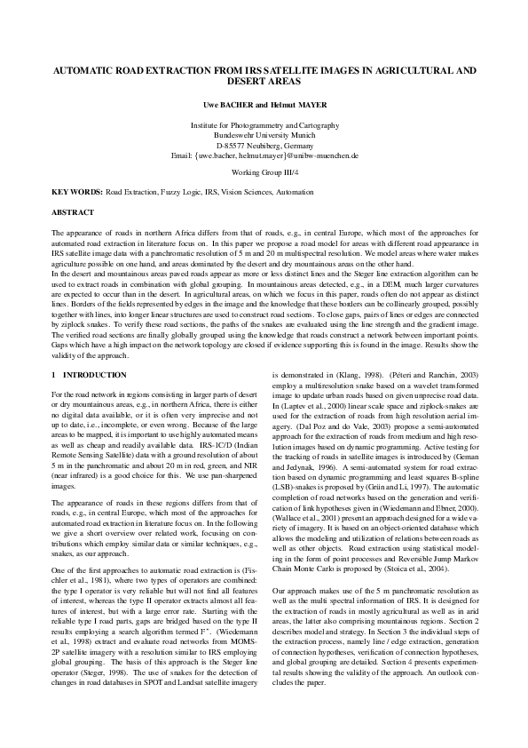 (PDF) Automatic road extraction from IRS satellite images in ...