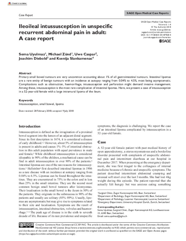 (PDF) Ileoileal intussusception in unspecific recurrent abdominal pain ...
