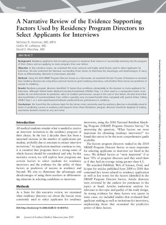 (PDF) A Narrative Review of the Evidence Supporting Factors Used by ...