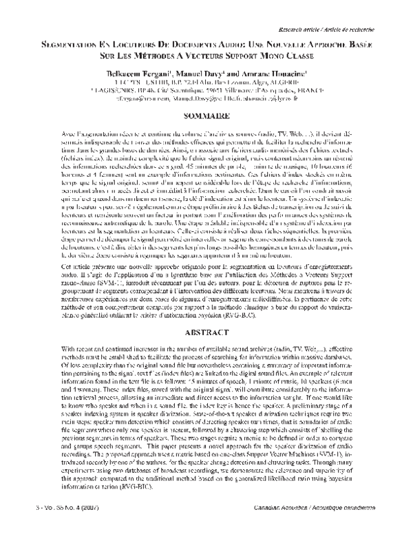 (PDF) Segmentation into audio document speakers: A new approach based on the one-class support ...