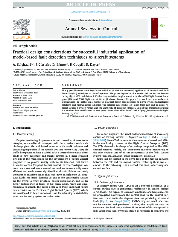 Pdf Practical Design Considerations For Successful Industrial Application Of Model Based Fault