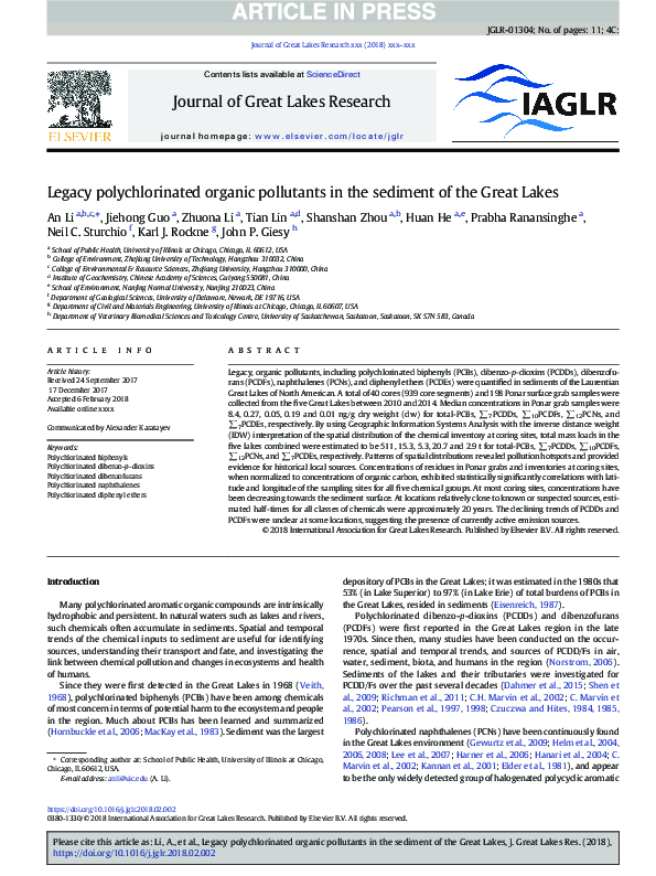 (PDF) Legacy polychlorinated organic pollutants in the sediment of the ...