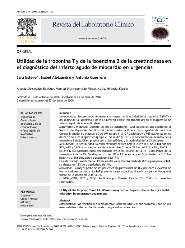 (PDF) Utilidad de la troponina T y de la isoenzima 2 de la ...