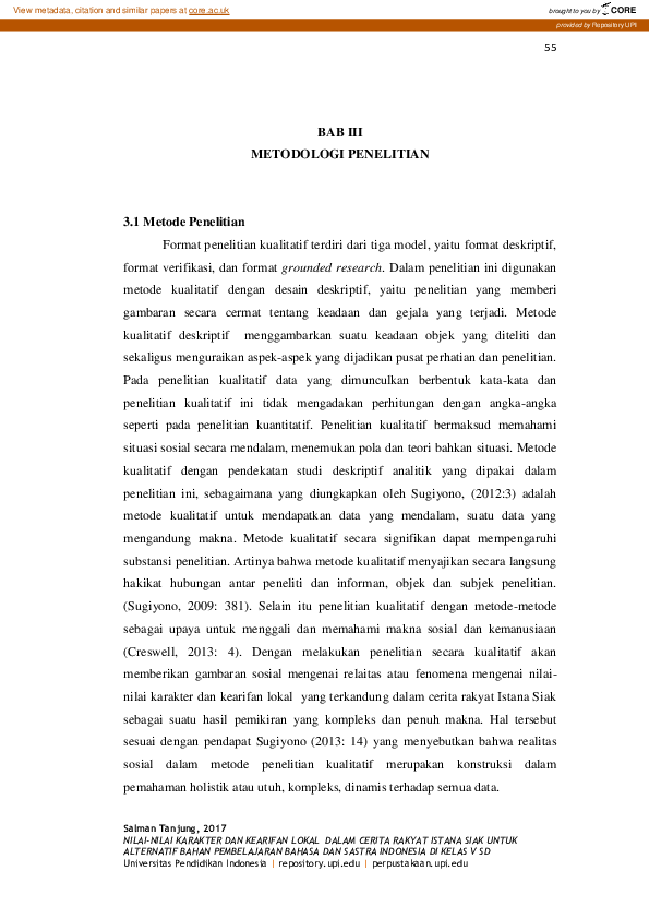(PDF) Nilai-Nilai Karakter Dan Kearifan Lokal Dalam Cerita Rakyat Istana Siak Untuk Alternatif ...
