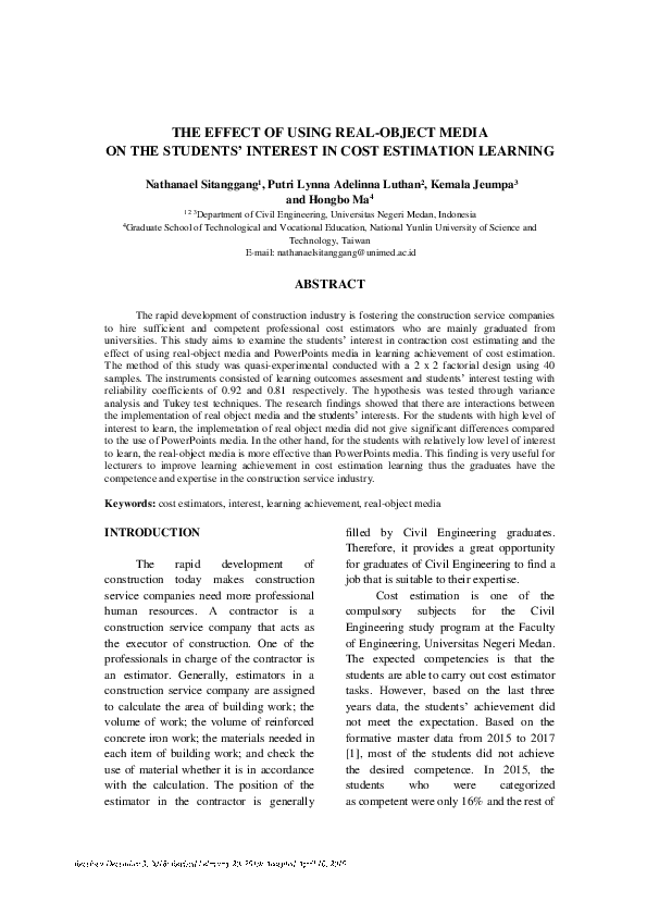 (PDF) The Effect of Using Real-Object Media on the Students’ Interest ...