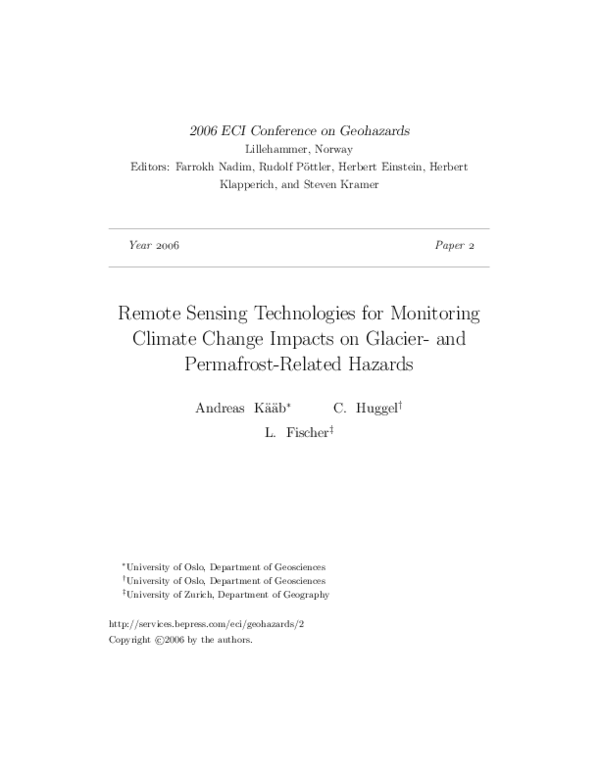 (PDF) Remote sensing technologies for monitoring climate change impacts ...
