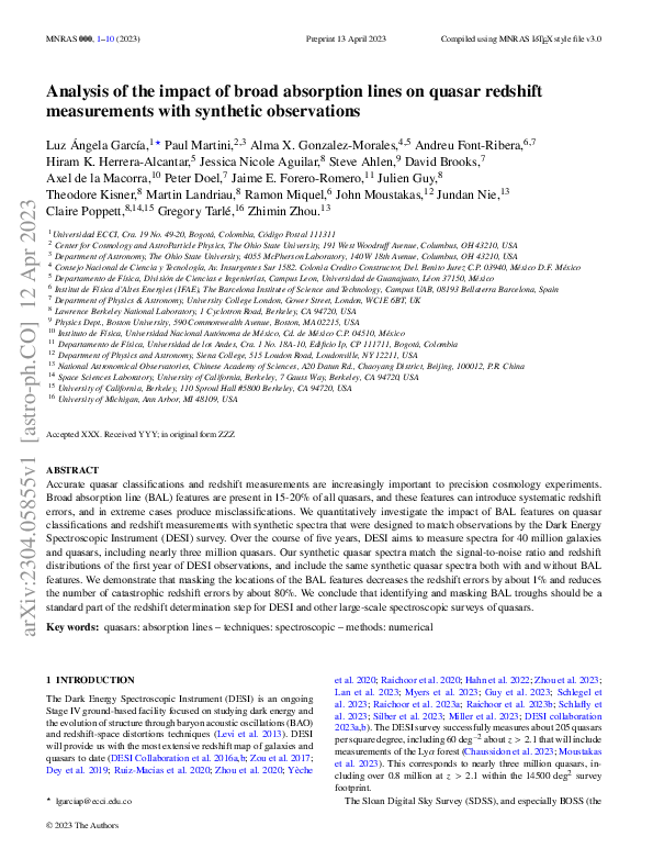 (PDF) Analysis of the impact of broad absorption lines on quasar ...