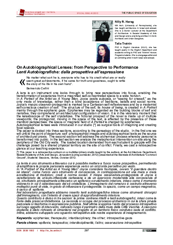 (PDF) On Autobiographical Lenses: from Perspective to Performance