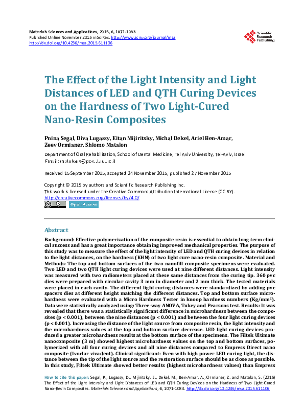 (PDF) The Effect of the Light Intensity and Light Distances of LED and ...