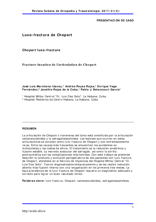 (PDF) Luxo-fractura de Chopart