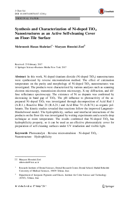 (PDF) Synthesis and characterization of Ni-doped TiO2 activated carbon nanocomposite for the ...