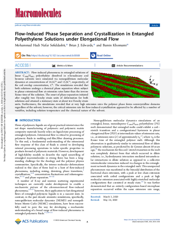 (PDF) Flow-Induced Phase Separation and Crystallization in Entangled Polyethylene Solutions ...