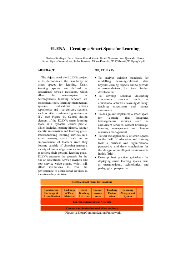 (PDF) Elena-creating a smart space for learning | Gorazd Vrabič ...