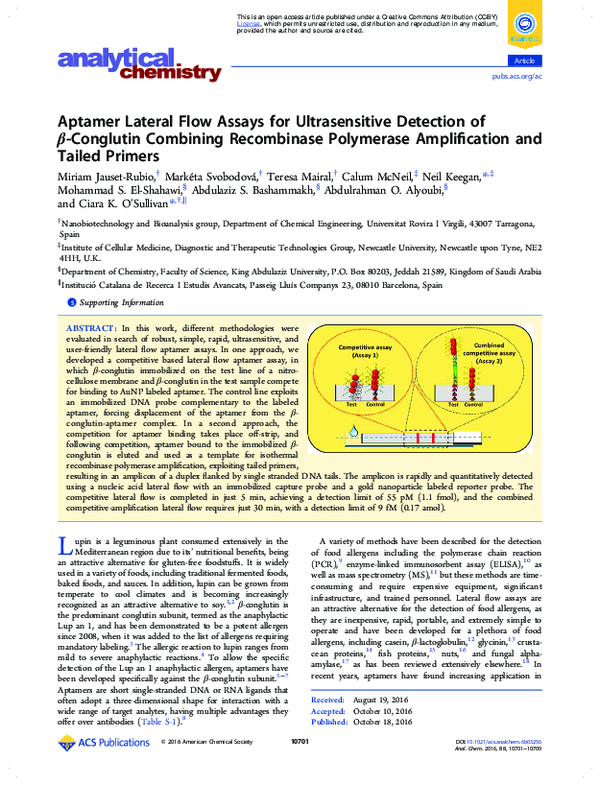 (PDF) Aptamer Lateral Flow Assays for Ultrasensitive Detection of β ...