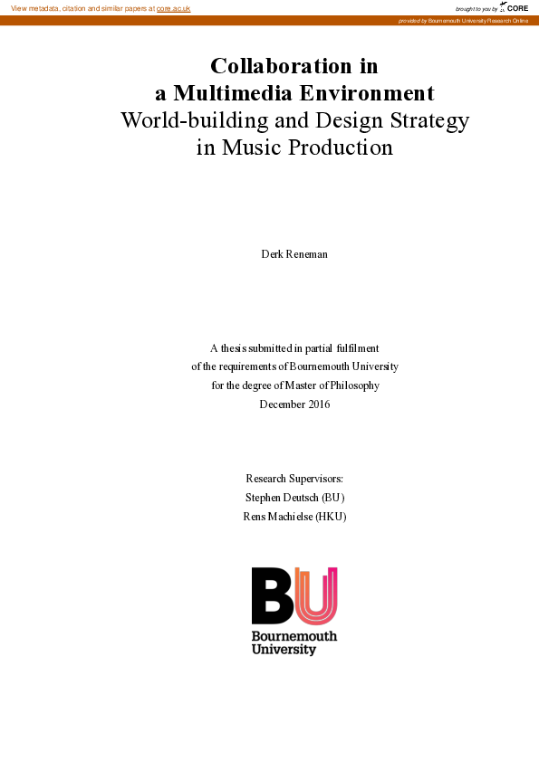 (PDF) Collaboration in a multimedia environment: world-building and design strategy in music ...