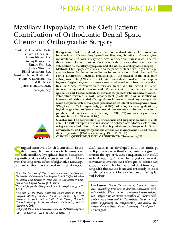 (PDF) Maxillary Hypoplasia in the Cleft Patient