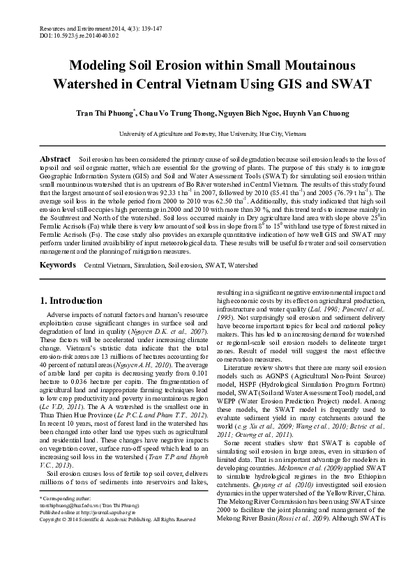(PDF) Soil erosion modeling of a Himalayan watershed using RS and GIS
