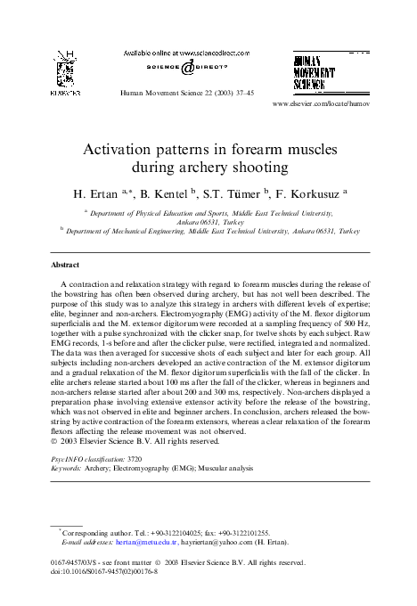 (PDF) Activation patterns in forearm muscles during archery shooting