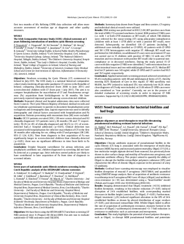 (PDF) WS10.6 Seven years of nationwide cystic fibrosis newborn ...